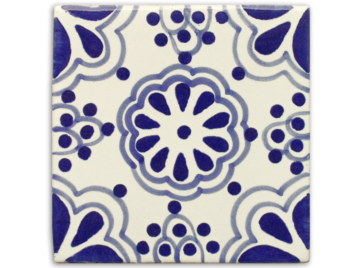 Fliese "Lace Azul", handbemalt, ca. 10x10cm, Mexiko | Muster 10x10 ...