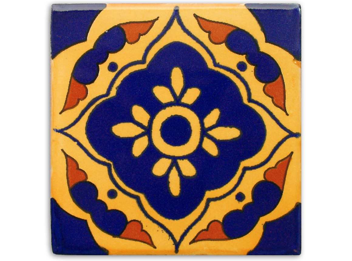 Fliese "Guadalajara Azul", handbemalt, ca. 10x10cm, Mexiko | Muster ...